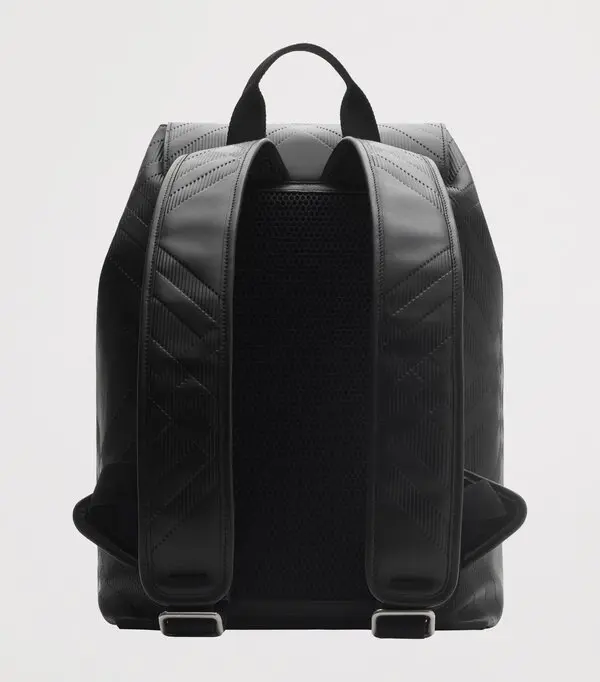 Burberry Leather Check-embossed Backpack