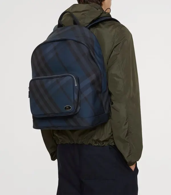 Burberry Check Grid Backpack - Navy