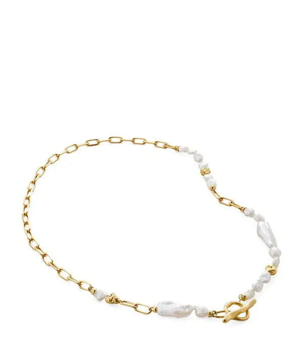 Monica Vinader X Amy Powney Vermeil And Pearl Necklace - Gold