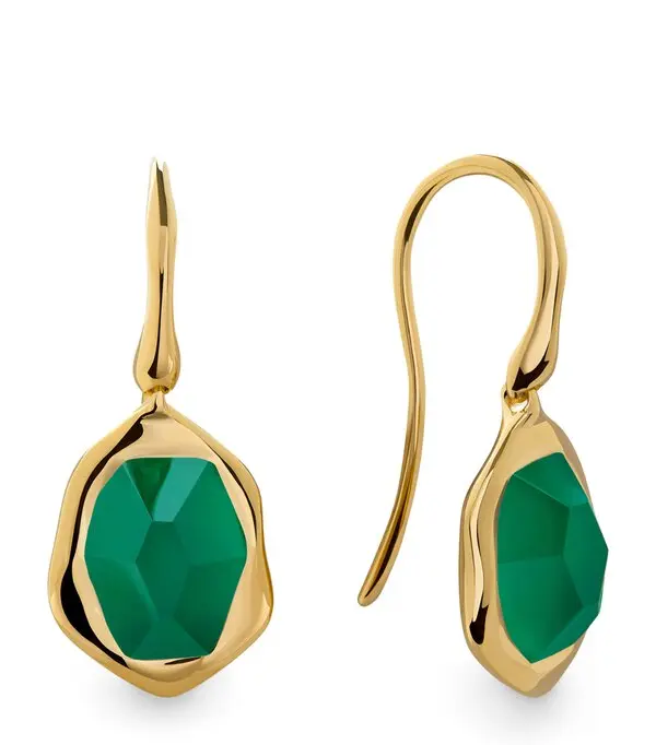 Monica Vinader Vermeil And Onyx Odyssey Drop Earrings - Gold