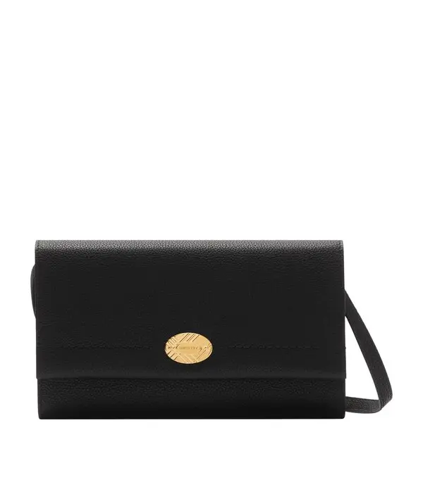 Burberry Leather Cotswolds Strap Wallet - Black