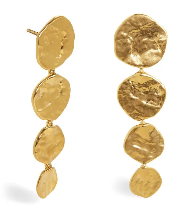 Monica Vinader Vermeil Capri Disc Earrings - Gold
