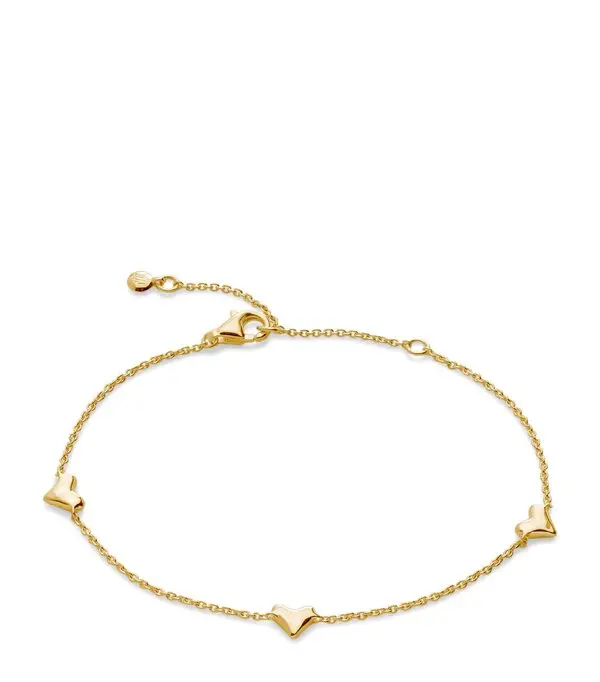 Monica Vinader Vermeil Heart Station Chain Bracelet - Gold
