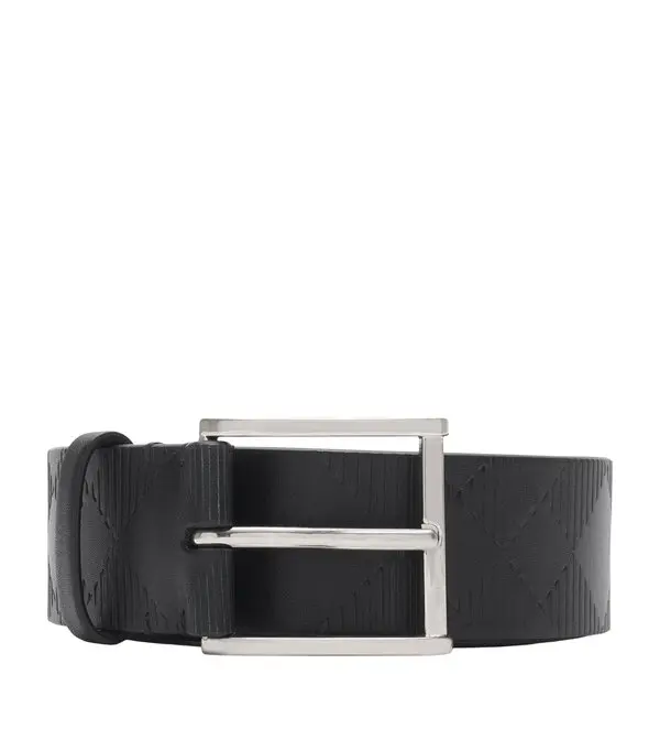 Burberry Leather Check-embossed Belt - Black