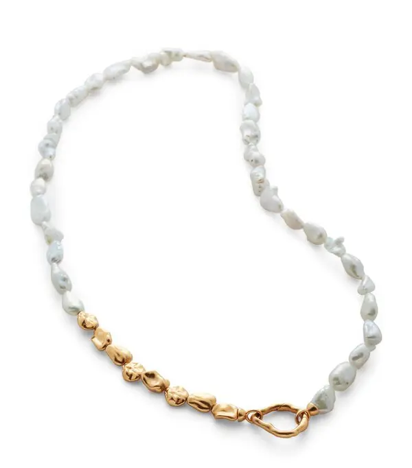 Monica Vinader Vermeil And Keshi Pearl Necklace - Gold