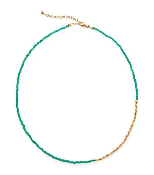 Monica Vinader Vermeil And Green Onyx Beaded Necklace - Gold