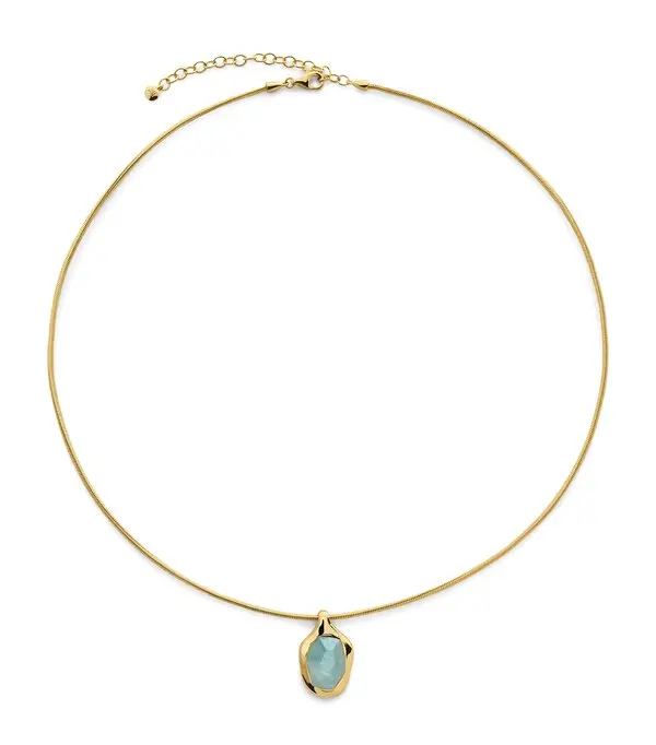 Monica Vinader Vermeil And Aquamarine Odyssey Necklace - Gold