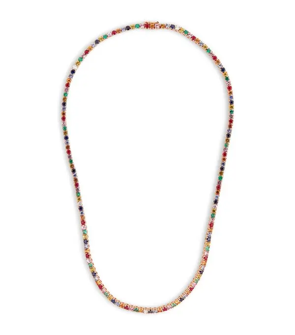 ANITA KO Diamond And Rainbow Sapphire Hepburn Necklace - Rose Gold