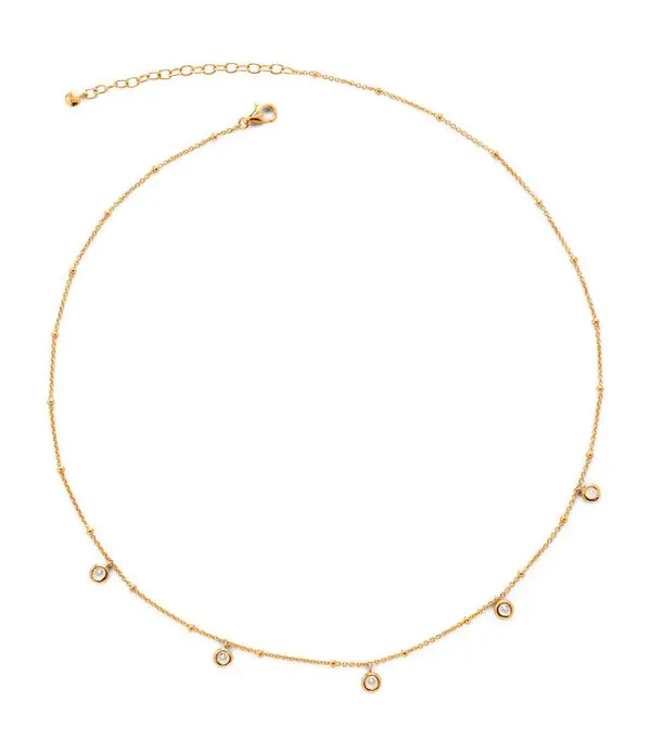 Monica Vinader Vermeil And White Topaz Mini Gemstone Chain Necklace - Gold