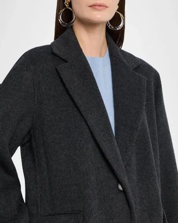 Vince Cashmere-wool Single-breasted Coat - Charcoal