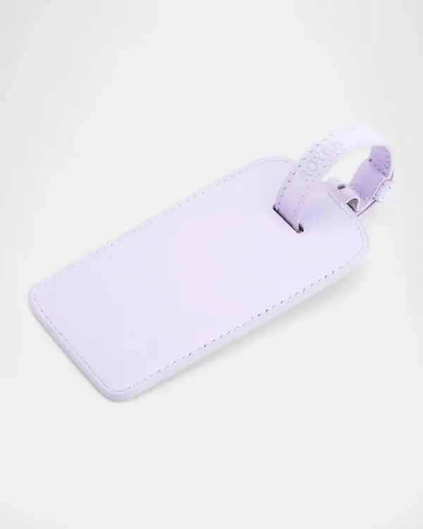 ROYCE NEW YORK Monogrammed Leather Luggage Tag - Lavender