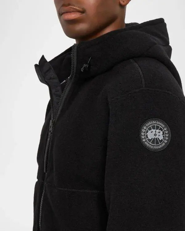 Canada Goose Chilliwack Fleece Hooded Bomber Jacket - Black