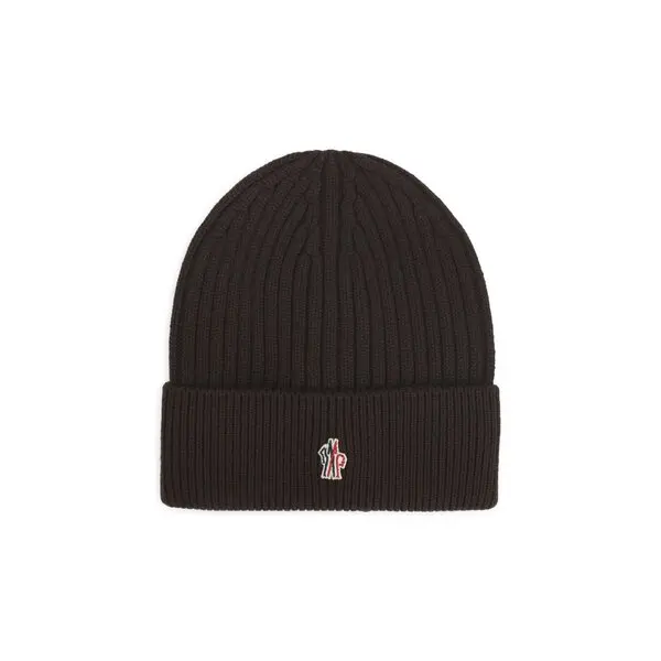 Moncler Virgin Wool Beanie - Brown