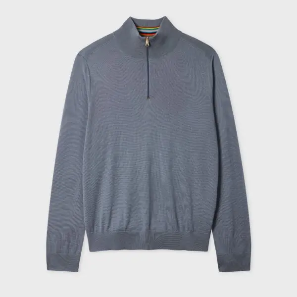 Paul Smith Merino Wool Half-zip Sweater - Grey
