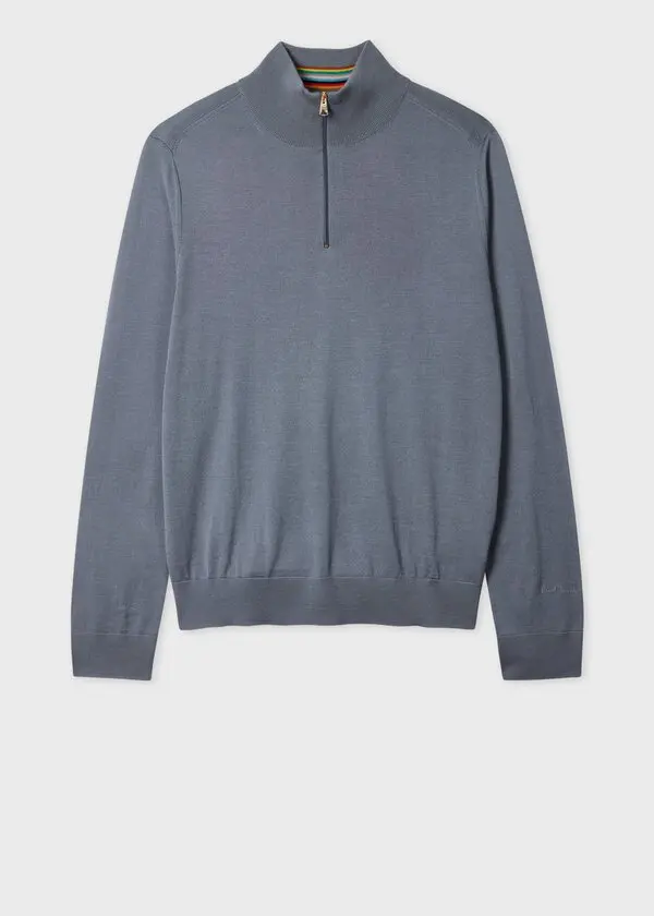 Paul Smith Merino Wool Half-zip Sweater - Grey
