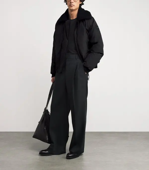 Canada Goose Down Aviator Bomber Jacket - Black