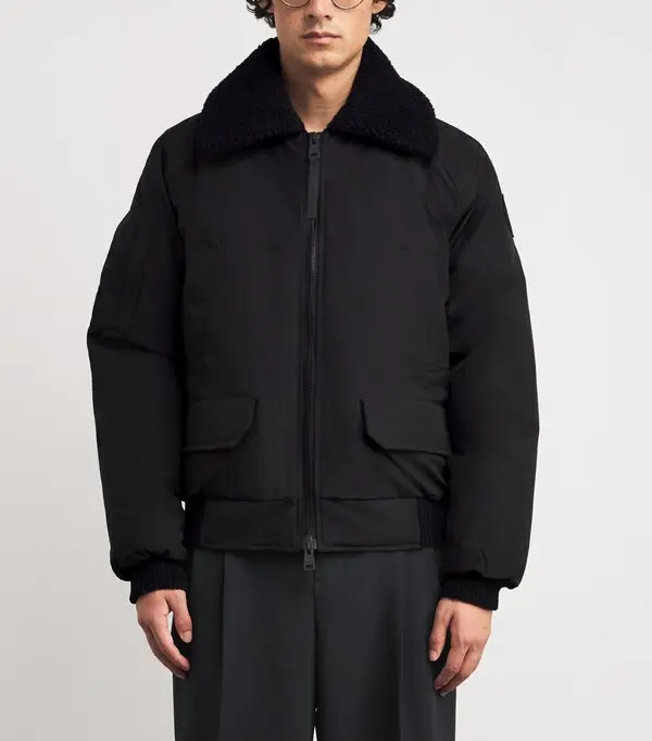 Canada Goose Down Aviator Bomber Jacket - Black