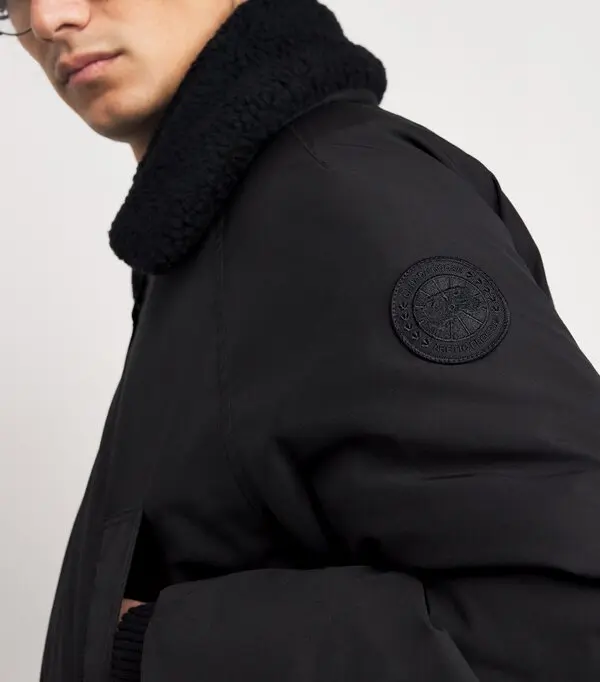 Canada Goose Down Aviator Bomber Jacket - Black