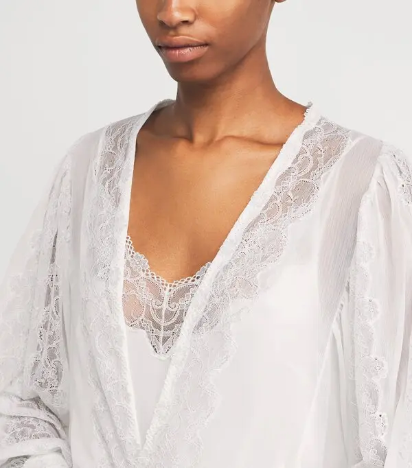 BOCAN Chiffon Lace-trim Ora Robe