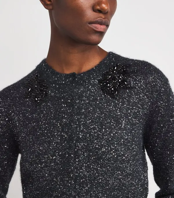 Erdem Wool-blend Sequin Cardigan