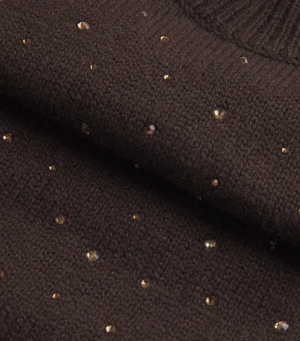 ALLUDE Wool-cashmere Embellished Sleeveless Sweater