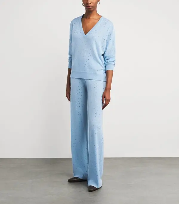 ALLUDE Wool-cashmere Crystal-embellished Sweater