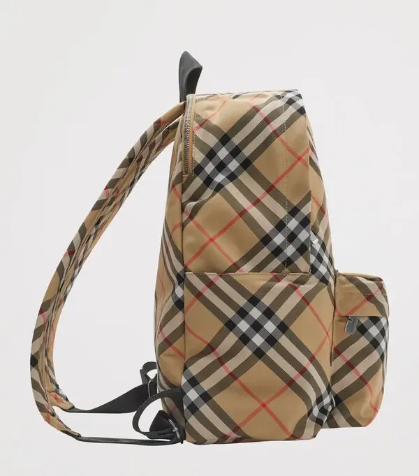 Burberry Check Pattern Backpack - Beige