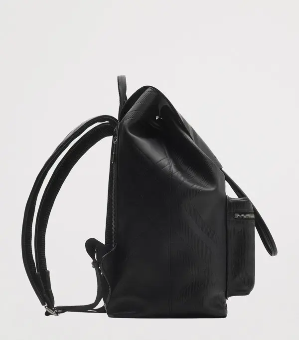 Burberry Leather Check-embossed Backpack