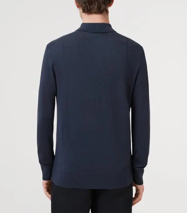 ALLSAINTS Merino Wool Long-sleeve Mode Polo Shirt