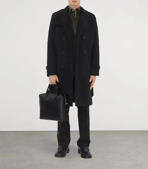 Burberry Leather Check-embossed Briefcase