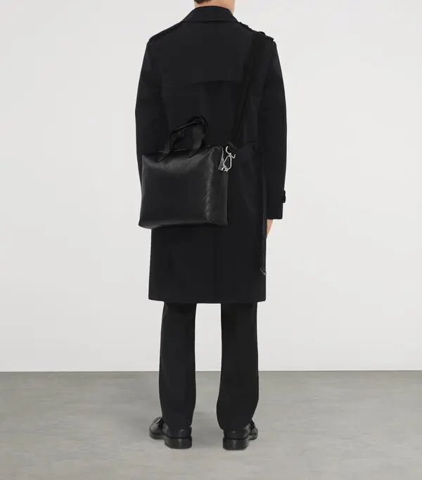 Burberry Leather Check-embossed Briefcase