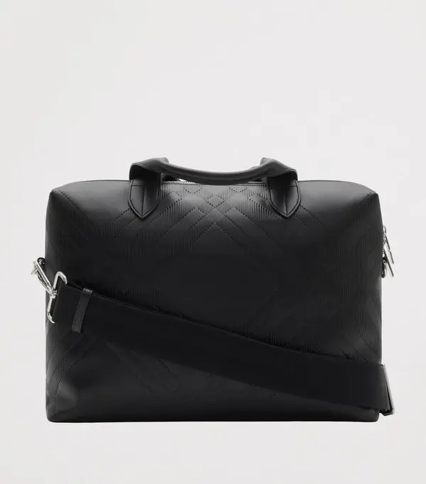 Burberry Leather Check-embossed Briefcase