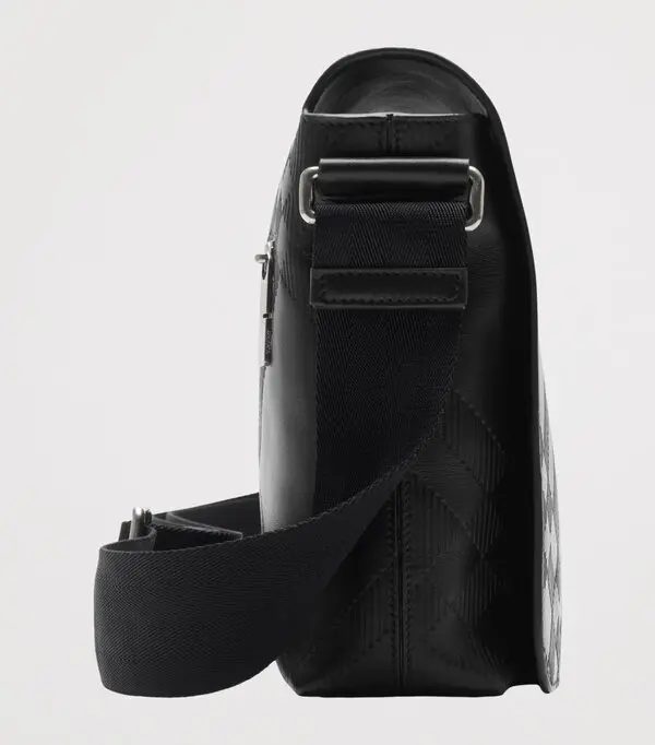 Burberry Leather Check-embossed Messenger Bag