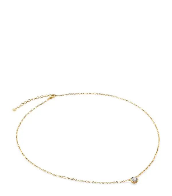 Monica Vinader Medium Vermeil And Diamond Necklace - Gold