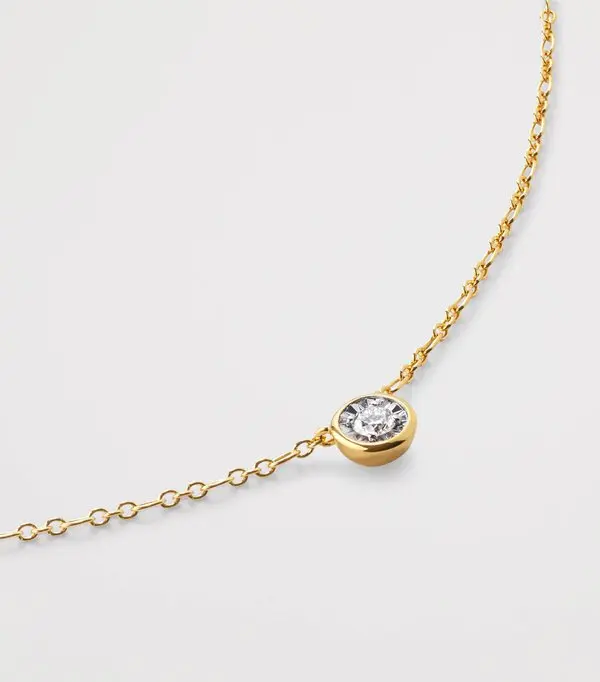 Monica Vinader Medium Vermeil And Diamond Necklace