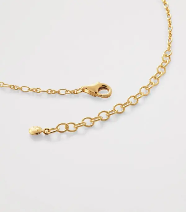 Monica Vinader Medium Vermeil And Diamond Necklace