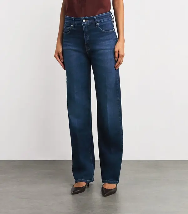 Good American Soft Tech Good True Straight Leg Jeans
