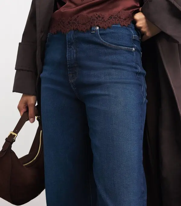 Good American Soft Tech Good True Straight Leg Jeans