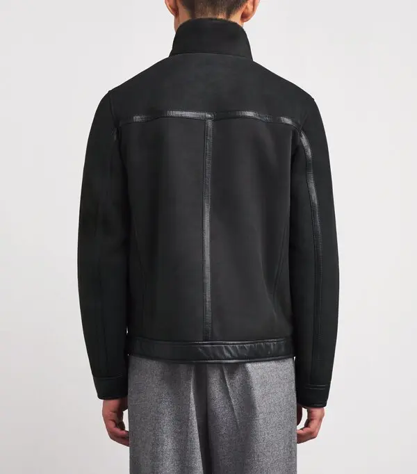Pal Zileri Suede Shearling Bomber Jacket