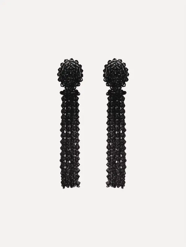 Oscar De La Renta Tassel Clip-on Earrings - Black