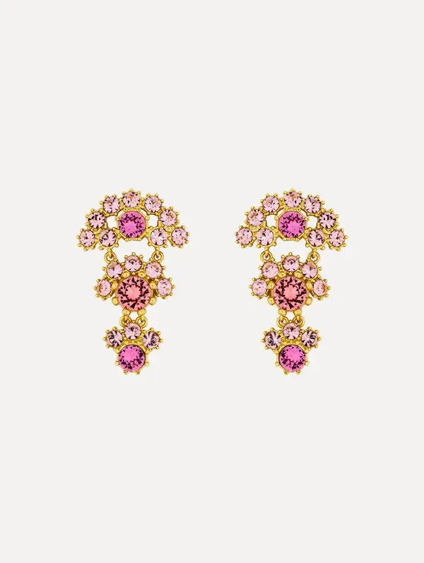 Oscar De La Renta Faceted Crystal Drop Earrings - Pink