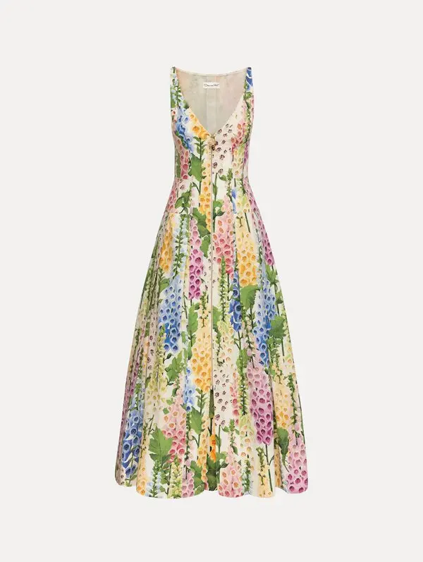 oscar de la renta cotton dress Oscar de la Renta Short Sleeve Cotton Dress Size M