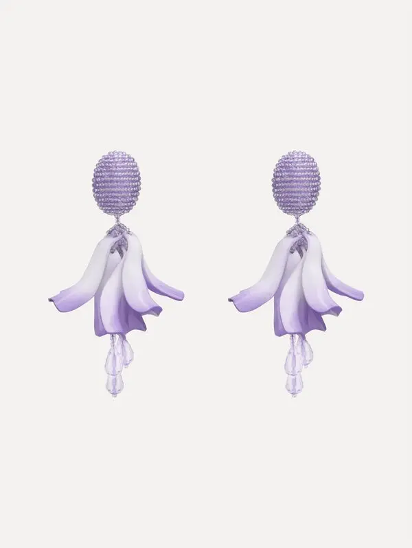 Oscar De La Renta Impatiens Clip-on Earrings - Purple
