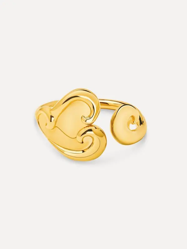 Oscar De La Renta Swirl Heart Cuff Bracelet - Gold