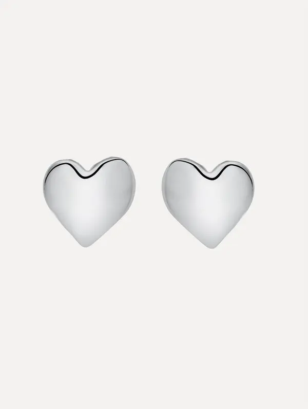 Oscar De La Renta Heart Clip-on Earrings - Silver