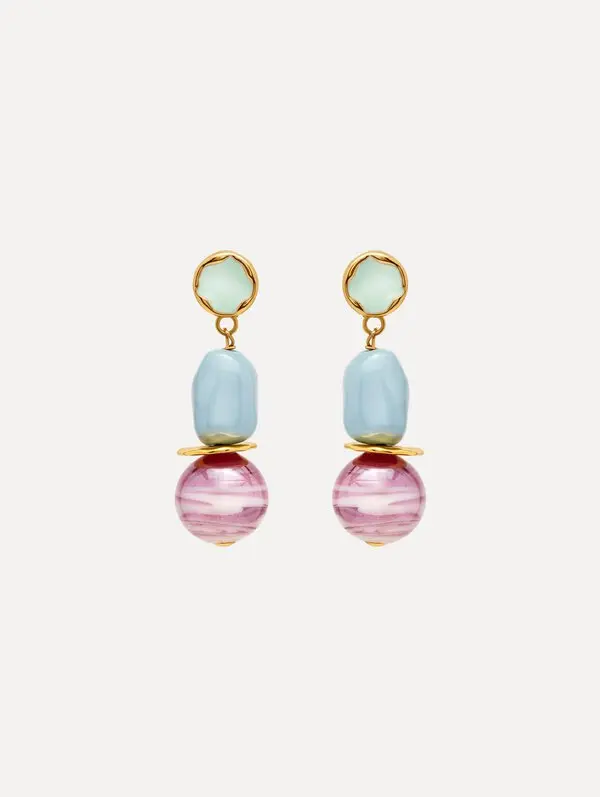 Oscar De La Renta Sea Glass Clip-on Drop Earrings - One-color