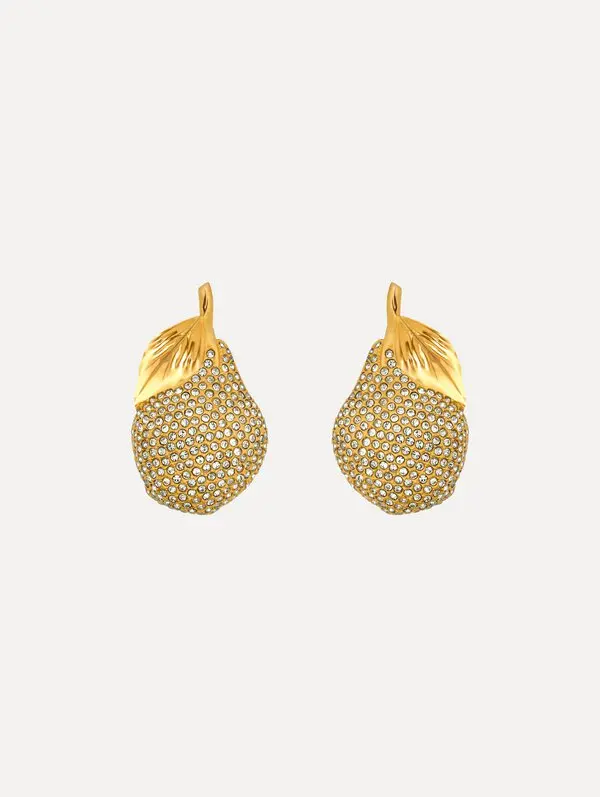 Oscar De La Renta Pav Pear Dangle Earrings - One-color