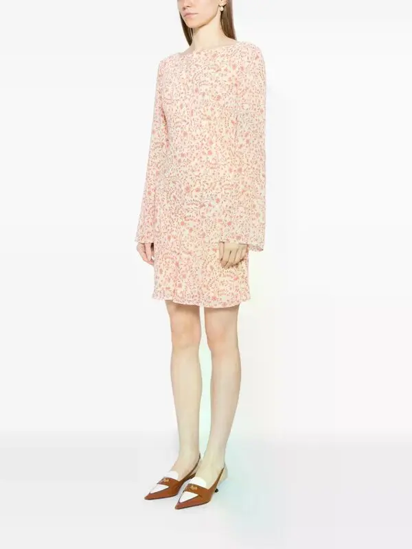 REFORMATION Esra Long Sleeve Dress - Neutrals