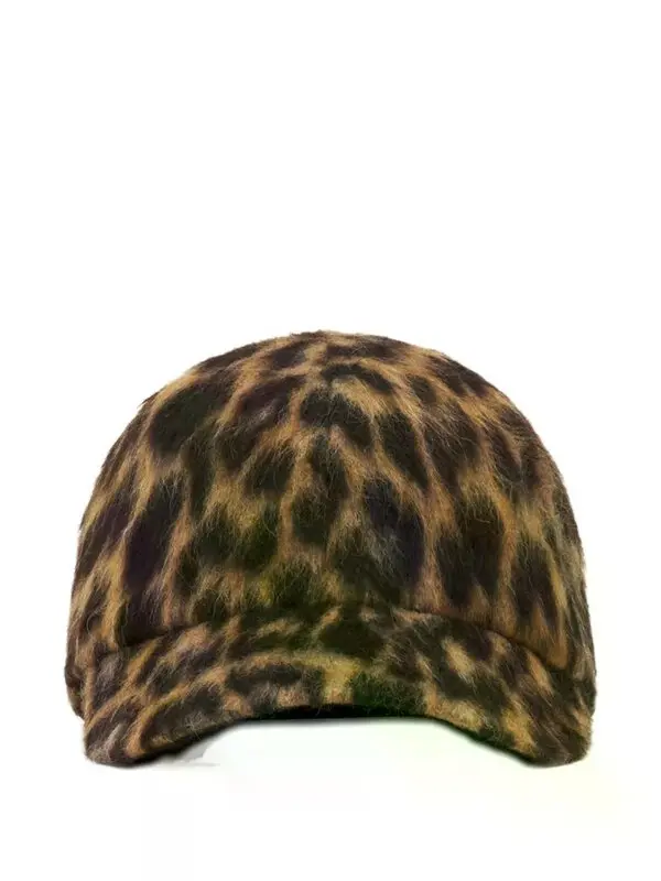 LANVIN Leopard Print Cap - Brown