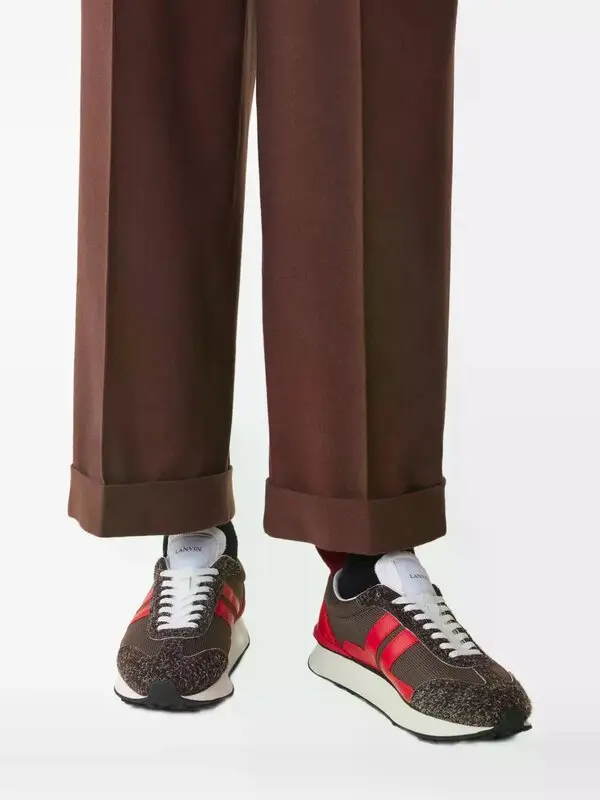 LANVIN Bumpr Striped Sneakers - Brown